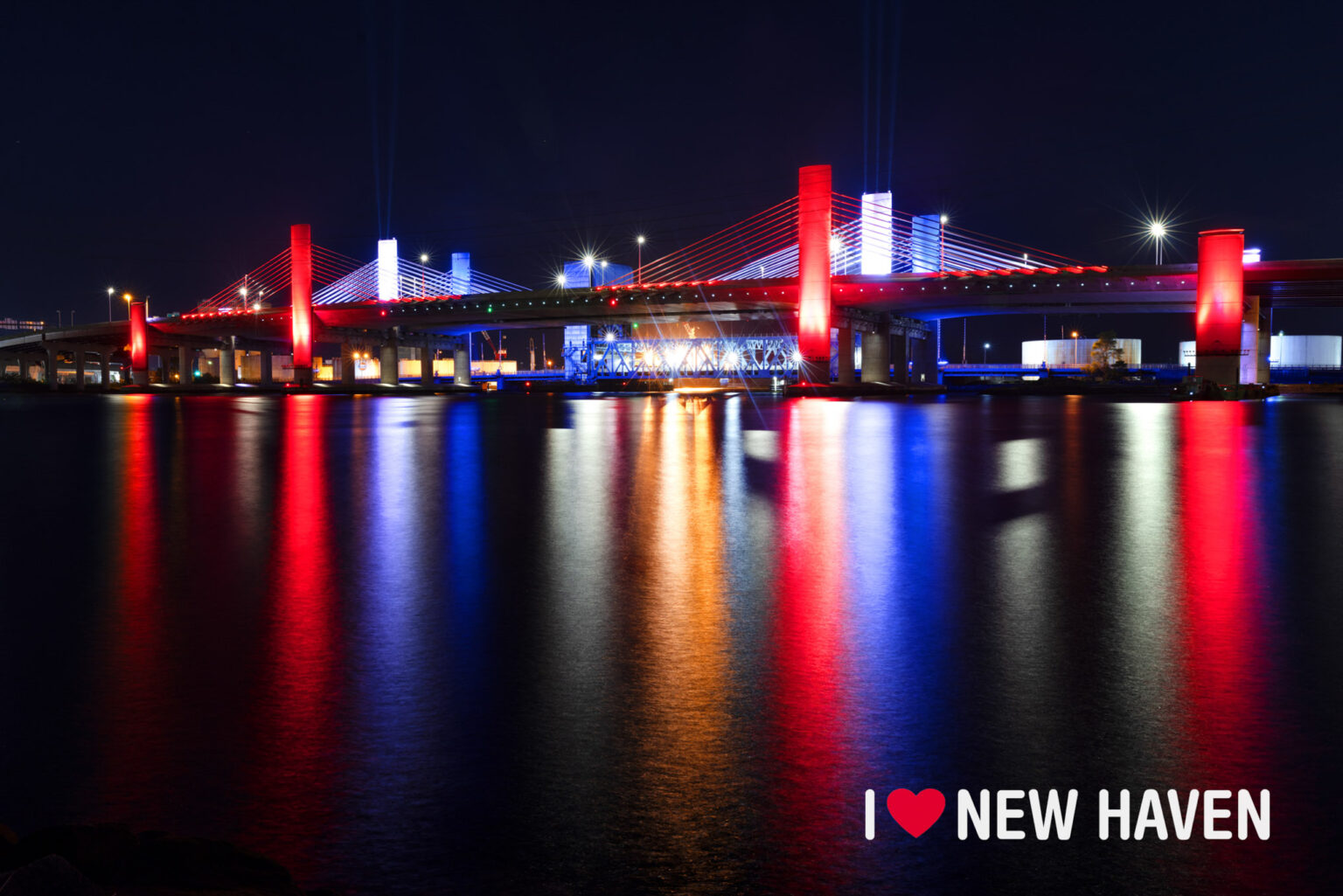 Stunning New Haven Bridge Brilliantly Lit Up - I Love New Haven